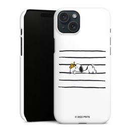 DeinDesign iPhone 15 Plus Handy Premium Case Smartphone Handyh&uuml;lle Schutzh&uuml;lle gl&auml;nzend Snoopy Dog Peanuts Premium Case