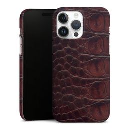 DeinDesign iPhone 14 Pro Max Handy Premium Case Smartphone Handyh&uuml;lle Schutzh&uuml;lle matt Leather Crocodile Animal Print Premium Case