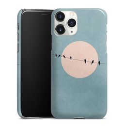 DeinDesign iPhone 11 Pro Handy Premium Case Smartphone Handyh&uuml;lle Schutzh&uuml;lle gl&auml;nzend Turquoise Bird Moon Premium Case