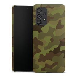 DeinDesign Galaxy A53 5G Handy Premium Case Smartphone Handyh&uuml;lle Schutzh&uuml;lle gl&auml;nzend Camouflage Tarnmuster Army Premium Case