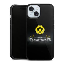DeinDesign iPhone 15 Handy Gallery Case Handyh&uuml;lle 9H Geh&auml;rtetes Glas R&uuml;ckseite H&uuml;lle Borussia Dortmund Stadium Bvb Gallery Case