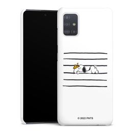 DeinDesign Galaxy A51 Handy Premium Case Smartphone Handyh&uuml;lle Schutzh&uuml;lle gl&auml;nzend Snoopy Dog Peanuts Premium Case