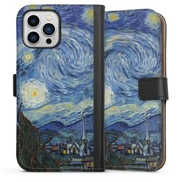 DeinDesign iPhone 13 Pro Max Handy Klapph&uuml;lle Handyh&uuml;lle aus Kunst Leder schwarz Flip Case The Starry Night Kunst Sideflip mit langer Lasche