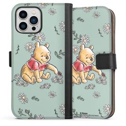 DeinDesign iPhone 13 Pro Max Handy Klapph&uuml;lle Handyh&uuml;lle aus Kunst Leder schwarz Flip Case Disney Winnie The Pooh Official Licensed Product Sideflip mit langer 