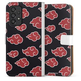 DeinDesign Galaxy A33 5G Handy Klapph&uuml;lle Handyh&uuml;lle aus Kunst Leder wei&szlig; Flip Case Naruto Shippuden Akatsuki Official Licensed Product Sideflip mit Lasche