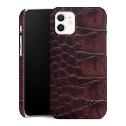 DeinDesign iPhone 12 mini Handy Premium Case Smartphone Handyh&uuml;lle Schutzh&uuml;lle matt Leather Crocodile Animal Print Premium Case