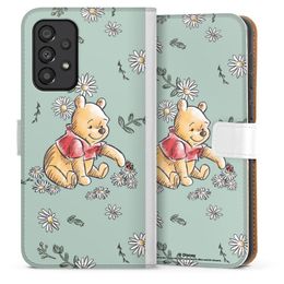 DeinDesign Galaxy A33 5G Handy Klapph&uuml;lle Handyh&uuml;lle aus Kunst Leder wei&szlig; Flip Case Disney Official Licensed Product Winnie The Pooh Sideflip mit Lasche