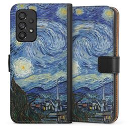 DeinDesign Galaxy A53 5G Handy Klapph&uuml;lle Handyh&uuml;lle aus Kunst Leder schwarz Flip Case Kunst The Starry Night Sideflip mit langer Lasche