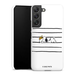 DeinDesign Galaxy S22 Handy Premium Case Smartphone Handyh&uuml;lle Schutzh&uuml;lle gl&auml;nzend Snoopy Dog Peanuts Premium Case