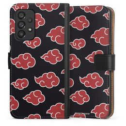 DeinDesign Galaxy A53 5G Handy Klapph&uuml;lle Handyh&uuml;lle aus Kunst Leder schwarz Flip Case Naruto Shippuden Akatsuki Official Licensed Product Sideflip mit langer 