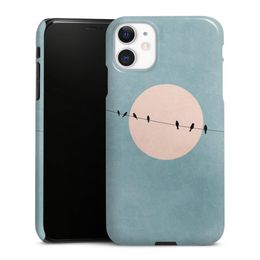 DeinDesign iPhone 11 Handy Premium Case Smartphone Handyh&uuml;lle Schutzh&uuml;lle gl&auml;nzend Turquoise Bird Moon Premium Case