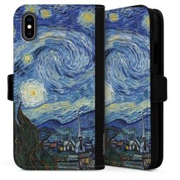 DeinDesign iPhone X Handy Klapph&uuml;lle Handyh&uuml;lle aus Kunst Leder schwarz Flip Case The Starry Night Kunst Sideflip mit langer Lasche