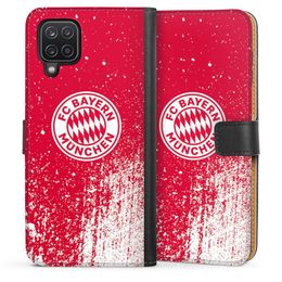 DeinDesign Galaxy A12 Handy Klapph&uuml;lle Handyh&uuml;lle aus Kunst Leder schwarz Flip Case Fcb Official Licensed Product Fc Bayern M&uuml;nchen Sideflip mit langer Lasche