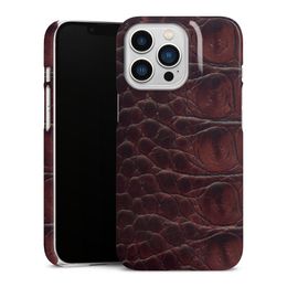 DeinDesign iPhone 13 Pro Handy Premium Case Smartphone Handyh&uuml;lle Schutzh&uuml;lle gl&auml;nzend Leather Crocodile Animal Print Premium Case