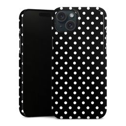 DeinDesign iPhone 15 Plus Handy Premium Case Smartphone Handyh&uuml;lle Schutzh&uuml;lle gl&auml;nzend Retro Points Polka Dots Premium Case