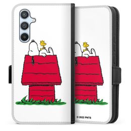 DeinDesign Galaxy A54 5G Handy Klapph&uuml;lle Handyh&uuml;lle aus Kunst Leder schwarz Flip Case Snoopy Peanuts Official Licensed Product Sideflip mit Lasche