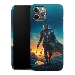 DeinDesign iPhone 12 Pro Max Handy Premium Case Smartphone Handyh&uuml;lle Schutzh&uuml;lle matt Star Wars The Mandalorian Sunset Premium Case