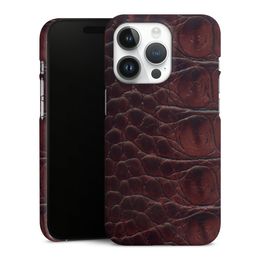 DeinDesign iPhone 14 Pro Handy Premium Case Smartphone Handyh&uuml;lle Schutzh&uuml;lle matt Leather Crocodile Animal Print Premium Case
