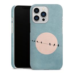 DeinDesign iPhone 13 Pro Handy Premium Case Smartphone Handyh&uuml;lle Schutzh&uuml;lle matt Bird Turquoise Moon Premium Case
