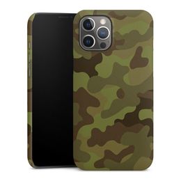 DeinDesign iPhone 12 Pro Max Handy Premium Case Smartphone Handyh&uuml;lle Schutzh&uuml;lle matt Camouflage Tarnmuster Army Premium Case