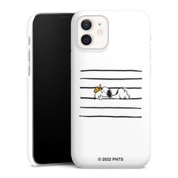 DeinDesign iPhone 12 Handy Premium Case Smartphone Handyh&uuml;lle Schutzh&uuml;lle matt Snoopy Dog Peanuts Premium Case