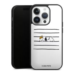 DeinDesign iPhone 14 Pro Handy Gallery Case Handyh&uuml;lle 9H Geh&auml;rtetes Glas R&uuml;ckseite H&uuml;lle Snoopy Dog Peanuts Gallery Case