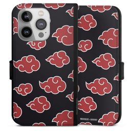 DeinDesign iPhone 14 Pro Handy Klapph&uuml;lle Handyh&uuml;lle aus Kunst Leder schwarz Flip Case Akatsuki Official Licensed Product Naruto Shippuden Sideflip mit langer 