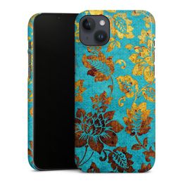 DeinDesign iPhone 14 Plus Handy Premium Case Smartphone Handyh&uuml;lle Schutzh&uuml;lle gl&auml;nzend Flowers Vintage Ornament Premium Case