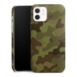 DeinDesign iPhone 12 Handy Premium Case Smartphone Handyh&uuml;lle Schutzh&uuml;lle matt Camouflage Tarnmuster Army Premium Case