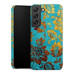 DeinDesign Galaxy S22 Handy Premium Case Smartphone Handyh&uuml;lle Schutzh&uuml;lle gl&auml;nzend Flowers Vintage Ornament Premium Case