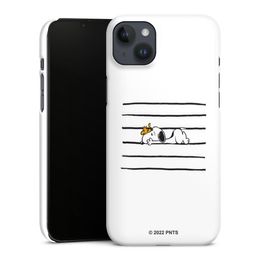 DeinDesign iPhone 14 Plus Handy Premium Case Smartphone Handyh&uuml;lle Schutzh&uuml;lle gl&auml;nzend Snoopy Dog Peanuts Premium Case