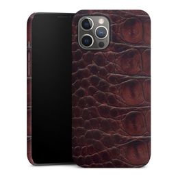 DeinDesign iPhone 12 Pro Max Handy Premium Case Smartphone Handyh&uuml;lle Schutzh&uuml;lle matt Leather Crocodile Animal Print Premium Case
