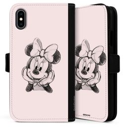 DeinDesign iPhone X Handy Klapph&uuml;lle Handyh&uuml;lle aus Kunst Leder schwarz Flip Case Official Licensed Product Disney Minnie Mouse Sideflip mit langer Lasche