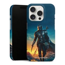DeinDesign iPhone 15 Pro Handy Premium Case Smartphone Handyh&uuml;lle Schutzh&uuml;lle matt Star Wars The Mandalorian Sunset Premium Case