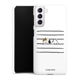 DeinDesign Galaxy S21 5G Handy Premium Case Smartphone Handyh&uuml;lle Schutzh&uuml;lle gl&auml;nzend Snoopy Dog Peanuts Premium Case
