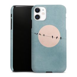 DeinDesign iPhone 11 Handy Premium Case Smartphone Handyh&uuml;lle Schutzh&uuml;lle matt Turquoise Bird Moon Premium Case