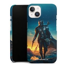 DeinDesign iPhone 14 Handy Premium Case Smartphone Handyh&uuml;lle Schutzh&uuml;lle matt Star Wars The Mandalorian Sunset Premium Case