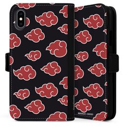 DeinDesign iPhone X Handy Klapph&uuml;lle Handyh&uuml;lle aus Kunst Leder schwarz Flip Case Akatsuki Official Licensed Product Naruto Shippuden Sideflip mit langer Lasche