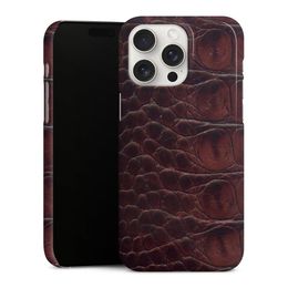 DeinDesign iPhone 15 Pro Max Handy Premium Case Smartphone Handyh&uuml;lle Schutzh&uuml;lle gl&auml;nzend Leather Crocodile Animal Print Premium Case
