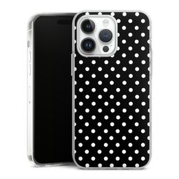DeinDesign iPhone 14 Pro Max Handy Case Handyh&uuml;lle transparent H&uuml;lle Polka Dots Points Retro Hard Case