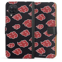DeinDesign Galaxy A12 Handy Klapph&uuml;lle Handyh&uuml;lle aus Kunst Leder schwarz Flip Case Akatsuki Official Licensed Product Naruto Shippuden Sideflip mit langer 