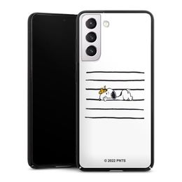 DeinDesign Galaxy S21 FE 5G Handy Hard Case Schutzh&uuml;lle schwarz Smartphone Backcover Snoopy Dog Peanuts Hard Case