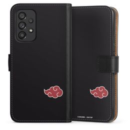 DeinDesign Galaxy A53 5G Handy Klapph&uuml;lle Handyh&uuml;lle aus Kunst Leder schwarz Flip Case Akatsuki Official Licensed Product Naruto Shippuden Sideflip mit langer 