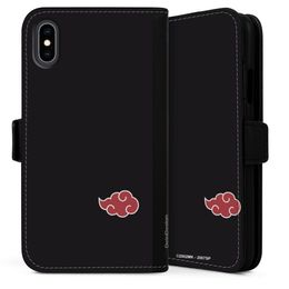 DeinDesign iPhone X Handy Klapph&uuml;lle Handyh&uuml;lle aus Kunst Leder schwarz Flip Case Naruto Shippuden Akatsuki Official Licensed Product Sideflip mit langer Lasche