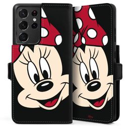 DeinDesign Galaxy S21 Ultra 5G Handy Klapph&uuml;lle Handyh&uuml;lle aus Kunst Leder schwarz Flip Case Disney Minnie Mouse Official Licensed Product Sideflip mit Lasche