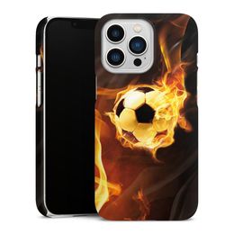 DeinDesign iPhone 13 Pro Handy Premium Case Smartphone Handyh&uuml;lle Schutzh&uuml;lle matt Soccer Ball Fire Premium Case