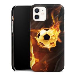 DeinDesign iPhone 12 Handy Premium Case Smartphone Handyh&uuml;lle Schutzh&uuml;lle matt Soccer Ball Fire Premium Case