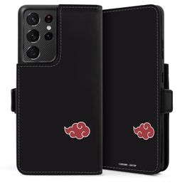 DeinDesign Galaxy S21 Ultra 5G Handy Klapph&uuml;lle Handyh&uuml;lle aus Kunst Leder schwarz Flip Case Naruto Shippuden Akatsuki Official Licensed Product Sideflip mit 