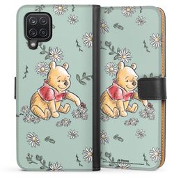 DeinDesign Galaxy A12 Handy Klapph&uuml;lle Handyh&uuml;lle aus Kunst Leder schwarz Flip Case Disney Official Licensed Product Winnie The Pooh Sideflip mit langer Lasche