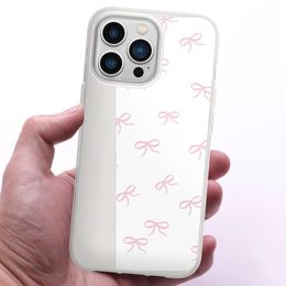 DeinDesign iPhone 13 Pro Handy Silikon H&uuml;lle Case transparent Handyh&uuml;lle Bow Muster Schleifen Silikon Case